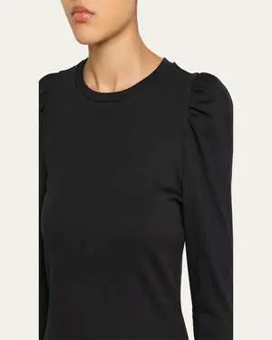 Veronica Beard Britney Cotton Top - Black