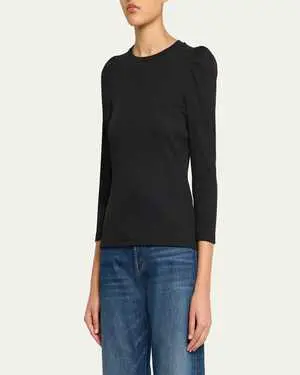 Veronica Beard Britney Cotton Top - Black