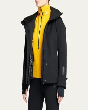 Moncler Hainet Belted Snow Jacket - Black