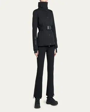 Moncler Hainet Belted Snow Jacket - Black