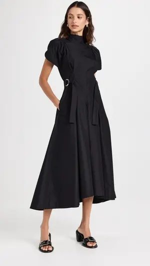 3.1 Phillip Lim Puff Sleeve Flare Dress - Black