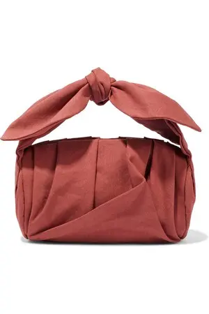 REJINA PYO Nane Knotted Printed Satin Jacquard Tote