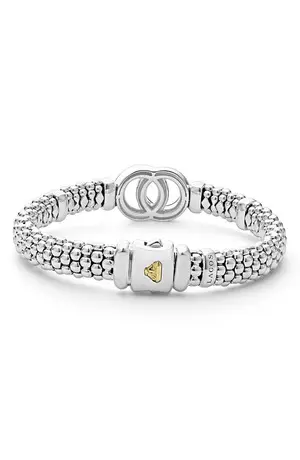 Lagos Signature Caviar Interlock Circle Bracelet - Silver