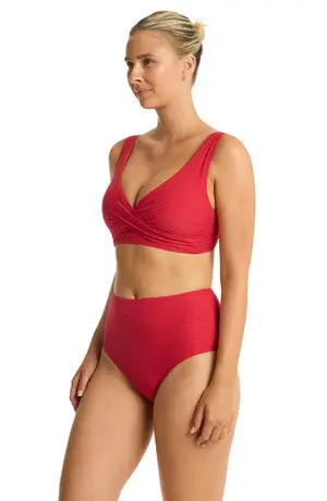 SEA LEVEL Cross Front Bikini Top - Red