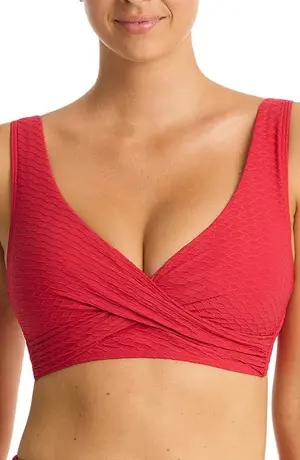 SEA LEVEL Cross Front Bikini Top Red