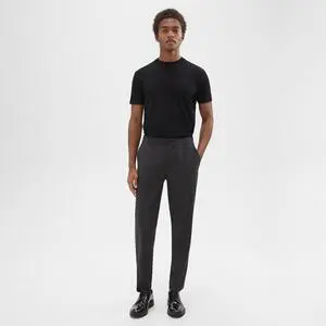 Theory Larin Drawstring Stretch Wool Pant - Dark Charcoal