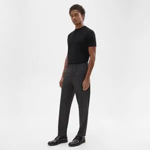 Theory Larin Drawstring Stretch Wool Pant - Dark Charcoal