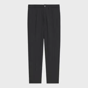 Theory Larin Drawstring Stretch Wool Pant - Dark Charcoal