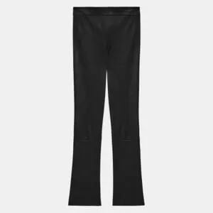 Theory Slim Kick Leather Pant - Black