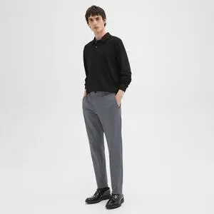 Theory Zaine Herringbone Trousers - Grey Melange