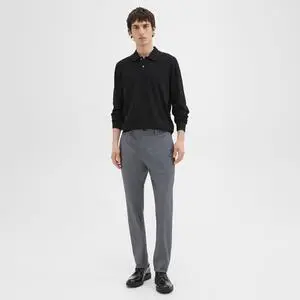 Theory Zaine Herringbone Trousers - Grey Melange