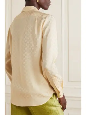Gucci Silk-jacquard Shirt - Neutrals
