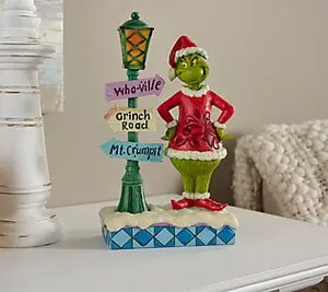 JIM SHORE 10 Grinch With Illuminated Lamp Post