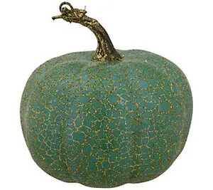 NORTHLIGHT S/2 Crackle Harvest Tabletop Thanksg Iving Pumpkins