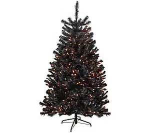 NORTHLIGHT 6' Lit Noble Spruce Halloween Tree O Ange Lights - One-color