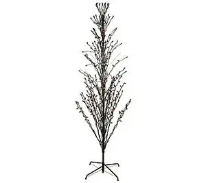NORTHLIGHT 9' Lit Cascade Halloween Twig Tree O Range Lights - One-color
