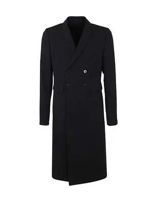 SAPIO Double-Breasted Coat - Black