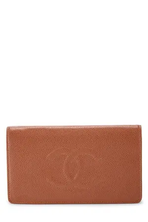 CHANEL Orange Caviar Timeless 'cc' Long Wallet