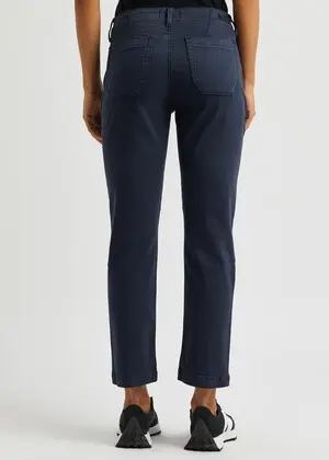 Paige Mayslie Cropped Straight-leg Jeans - Navy