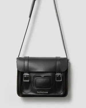 Dr. Martens 11-Inch Leather Messenger Bag - Black | Editorialist