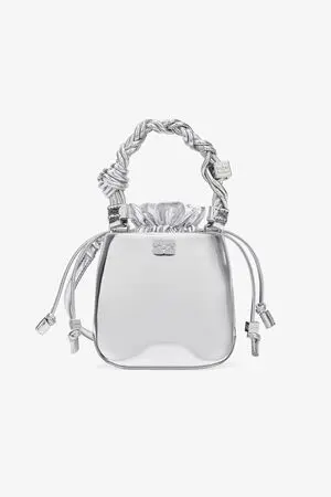 GANNI Burgundy Tech Backpack Silver