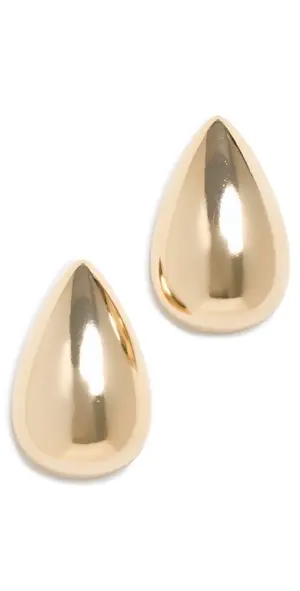 BY ADINA EDEN Solid Teardrop Hoop Earrings - Gold