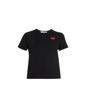CDG PLAY Heart Logo Cotton T-shirt - Black
