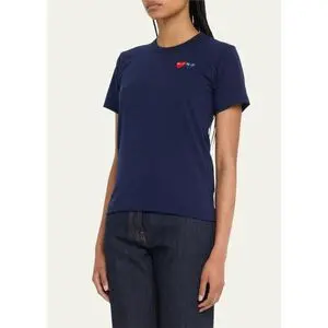 CDG PLAY Heart Logo Cotton T-shirt - Navy