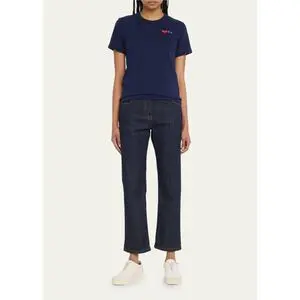 CDG PLAY Heart Logo Cotton T-shirt - Navy