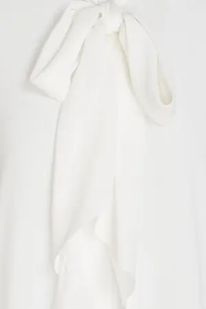 Another Tomorrow Pussy-bow Crepe Blouse - White