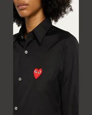 CDG PLAY Logo-patch Button-front Shirt