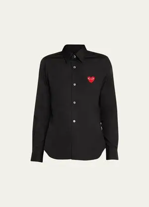 CDG PLAY Logo-patch Button-front Shirt