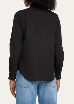 CDG PLAY Logo-patch Button-front Shirt