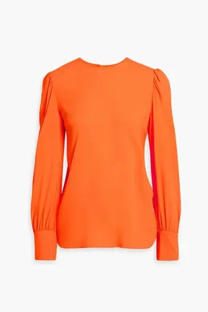 Another Tomorrow Stretch-crepe Blouse - Orange
