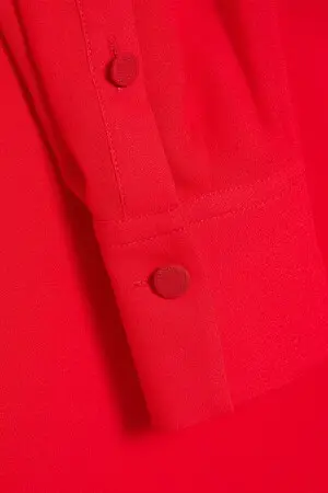 Another Tomorrow Tieneck Crepe Midi Dress