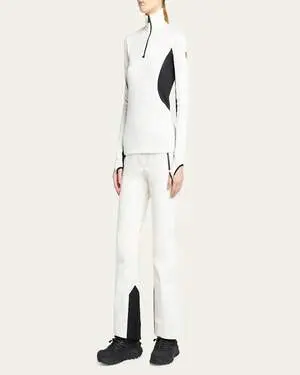 Moncler Colorblock Quarter-zip Top - Natural