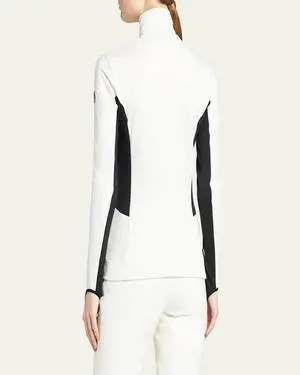 Moncler Colorblock Quarter-zip Top - Natural