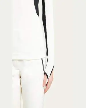 Moncler Colorblock Quarter-zip Top - Natural