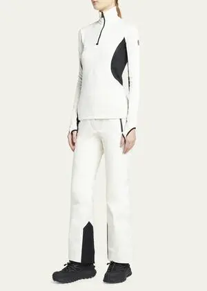 Moncler Colorblock Quarter-zip Top - Natural