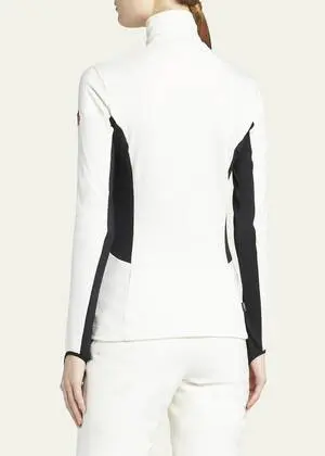 Moncler Colorblock Quarter-zip Top - Natural