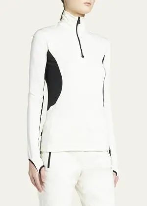 Moncler Colorblock Quarter-zip Top - Natural