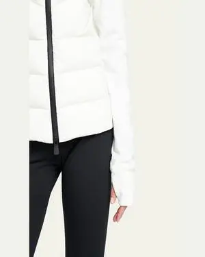 Moncler Puffer Zip-up Cardigan - Natural