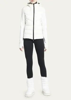 Moncler Puffer Zip-up Cardigan - Natural