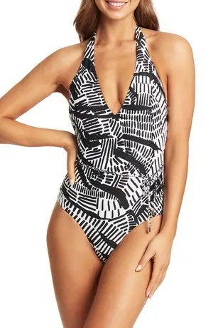 SEA LEVEL Halter Neck One-piece Swimsuit