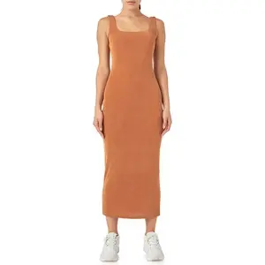 GREY LAB Sleeveless Woven Dress - Camel