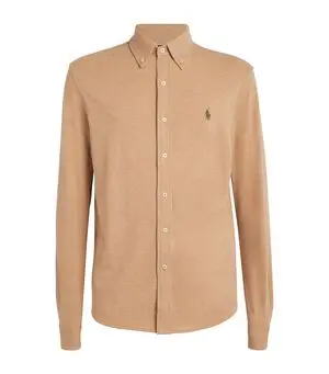 Polo Ralph Lauren Cotton Featherweight Mesh Logo Shirt - Beige