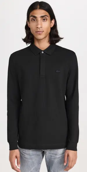 Lacoste Long Sleeve Stretch Cotton Paris Polo