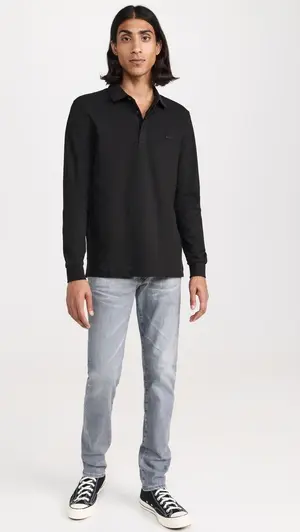 Lacoste Long Sleeve Stretch Cotton Paris Polo