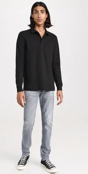Lacoste Long Sleeve Stretch Cotton Paris Polo