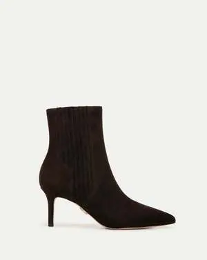 Veronica Beard Lisa Suede Ankle Boots - Espresso